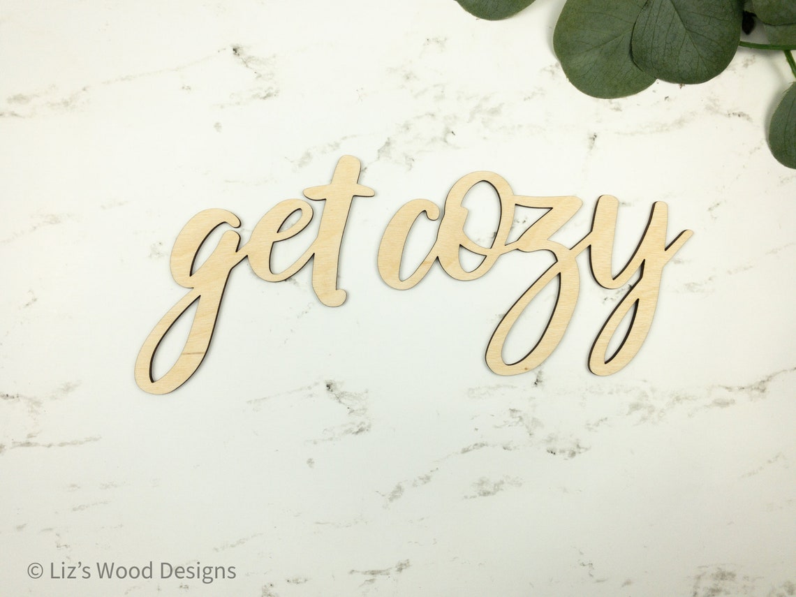 Get Cozy Sign Above Bed Decor Guest Bedroom Signs Get Cozy | Etsy