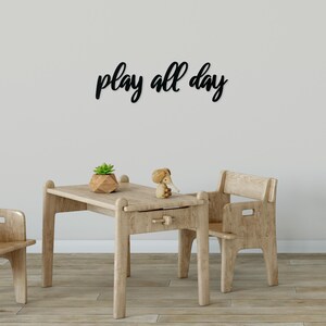 Play All Day Sign, Playroom Wood Sign, Toy Room Decor, Daycare Wall ...