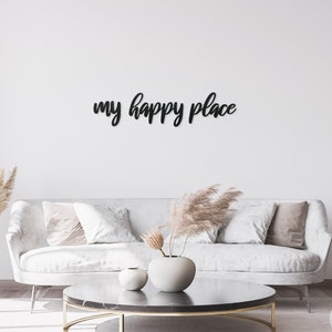 My Happy Place Sign, Modern Farmhouse Wall Decor, Farmhouse Style Signs ...