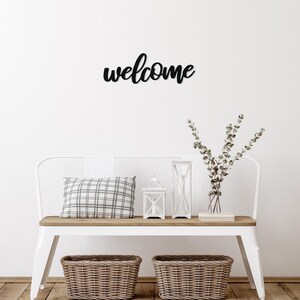 Wooden Welcome Word Cutout, Script Welcome Sign, Painted Welcome Sign ...