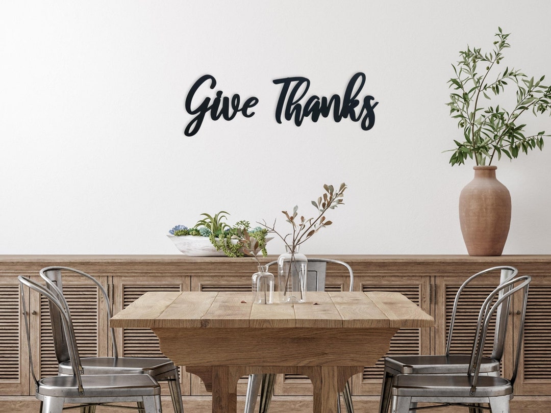 Give Thanks Sign Fall Wood Signs Fall Wood Cutouts Fall DIY - Etsy