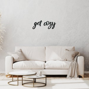 Get Cozy Sign, Above Bed Decor, Guest Bedroom Signs, Get Cozy Bedroom ...