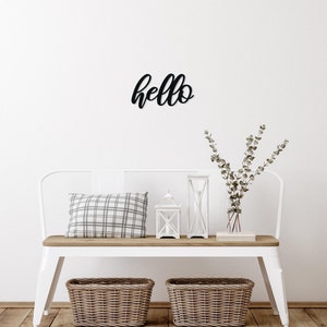 Wooden Hello Sign, Hello Wreath Sign, Wood Word Cutouts, DIY Hello Sign ...