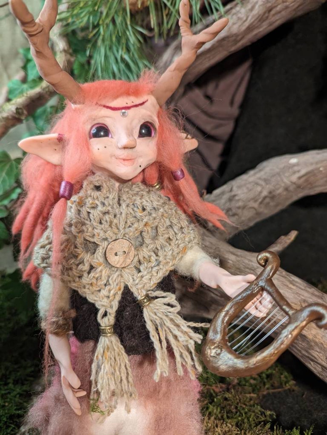 Pink Faun Girl Faundoll Mythical Creature Fantasy - Etsy