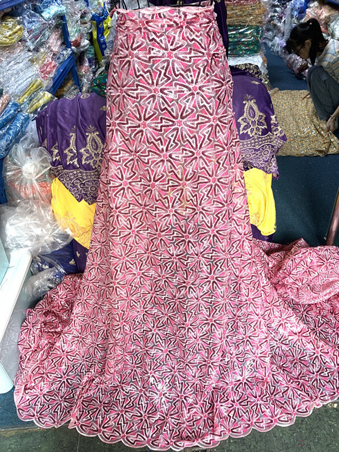 African Lace Fabric With Stone 2024 Last Deisgn ,french Lace Mesh Lace ...