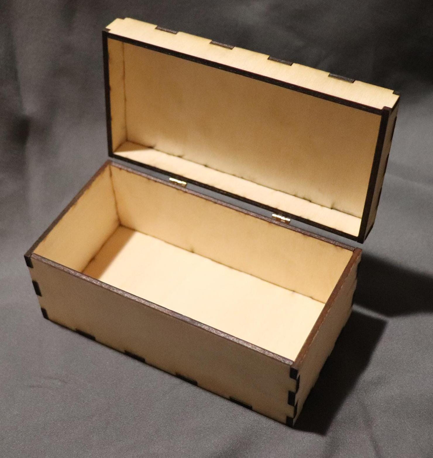 Custom Laser-cut Basswood Box - Personalized Jewelry, Dice, or Card Box ...