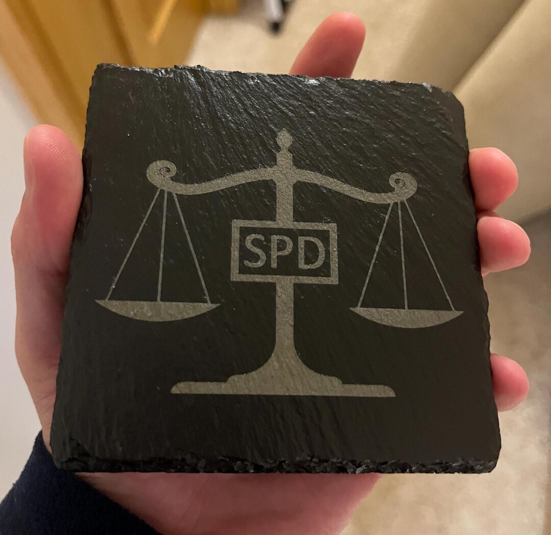 Custom Justice Scales Coasters - Set of 4 - Personalized Initials ...