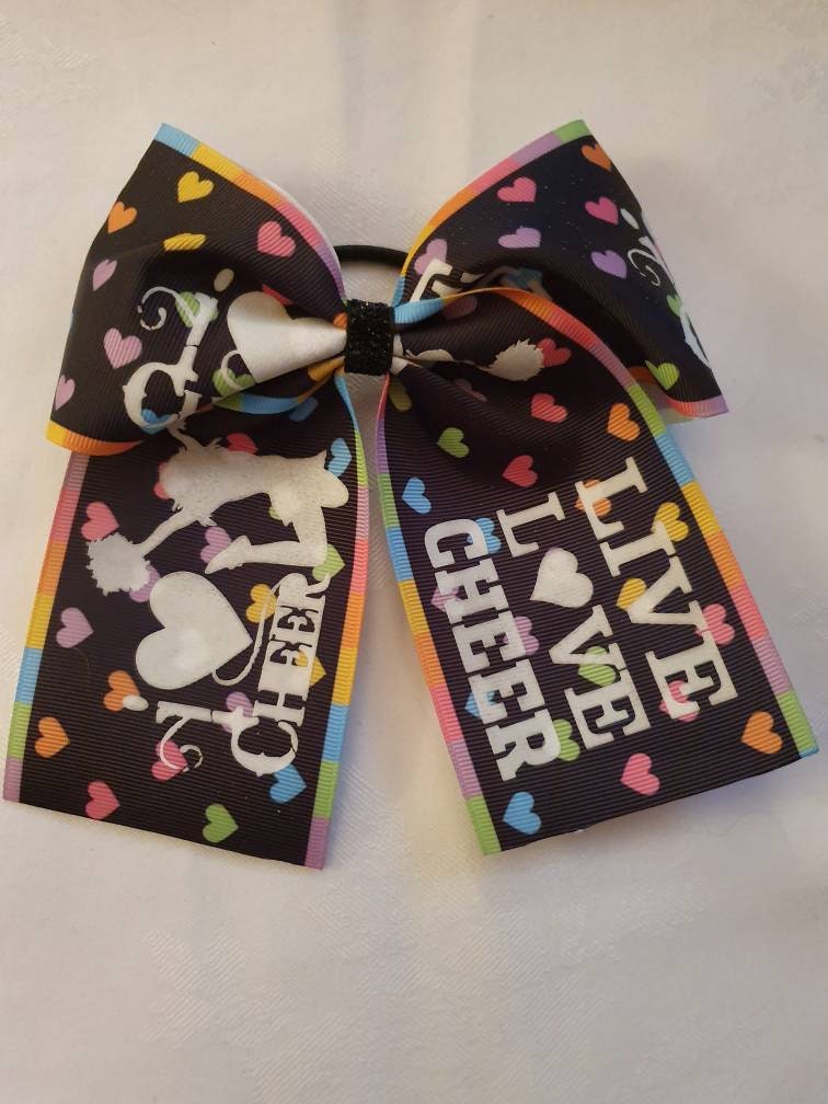 Girls Large Hair Bow Accessories. Cheer Cheerleader Cheerleading Dance ...