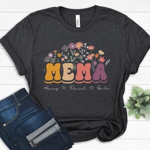 Custom Mema Floral Shirt, Personalized Mother's Day Tshirt, Mema With ...