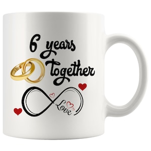 6th Wedding Anniversary Gift for Him and Her, 6th Anniversary Mug for ...