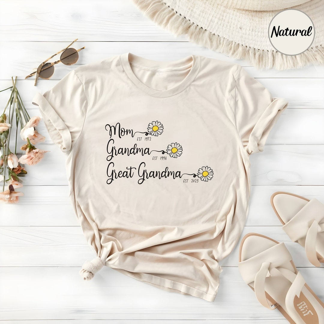 Personalized Great Grandma Est Flower Shirt, Gigi Special Milestones ...