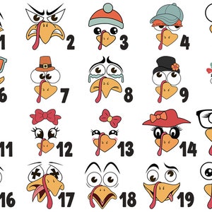 Funny Turkey Face Thanksgiving Unisex T-shirt for Adults & Kids, Cute ...