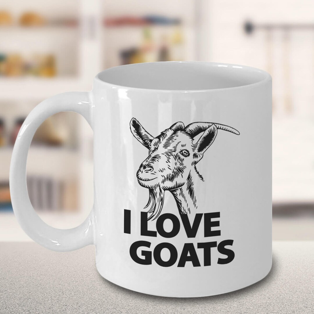 I Love Goats Mug, Goat Head Coffee Cup, Unique Goat Farmer Gift Ideas ...