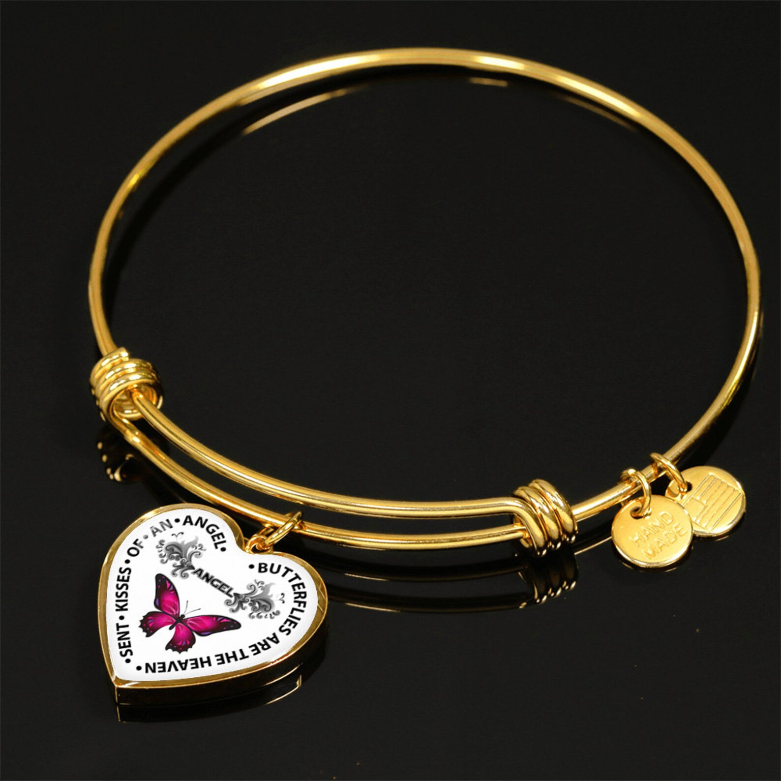 Gold and Silver Butterfly Bangle Popular Heaven Sent Kisses Angel ...