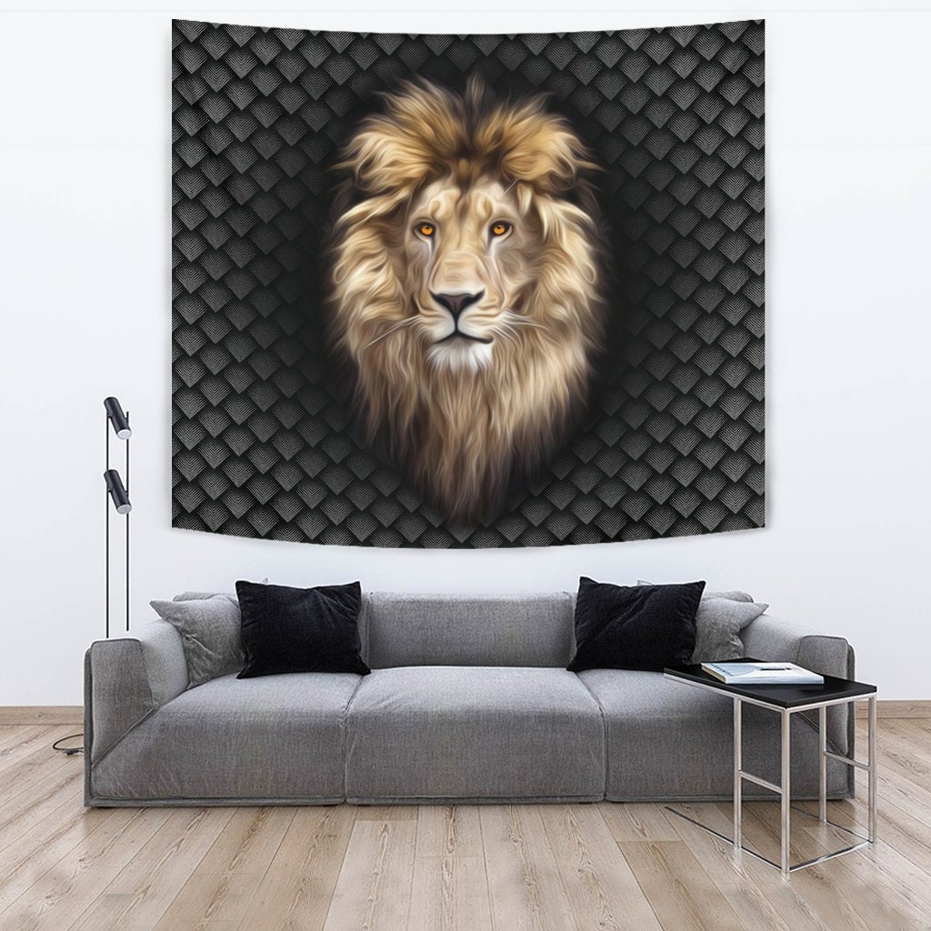 Lion Living Room Bedroom Tapestry, Lion Art Wall Decor, Lion Lover Gift ...