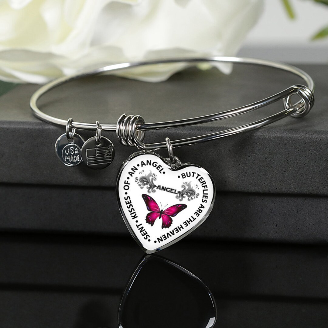 Gold and Silver Butterfly Bangle Popular Heaven Sent Kisses Angel ...