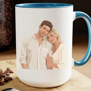 Wedding Personalized Mug for Bride and Groom, Custom Vector Art ...