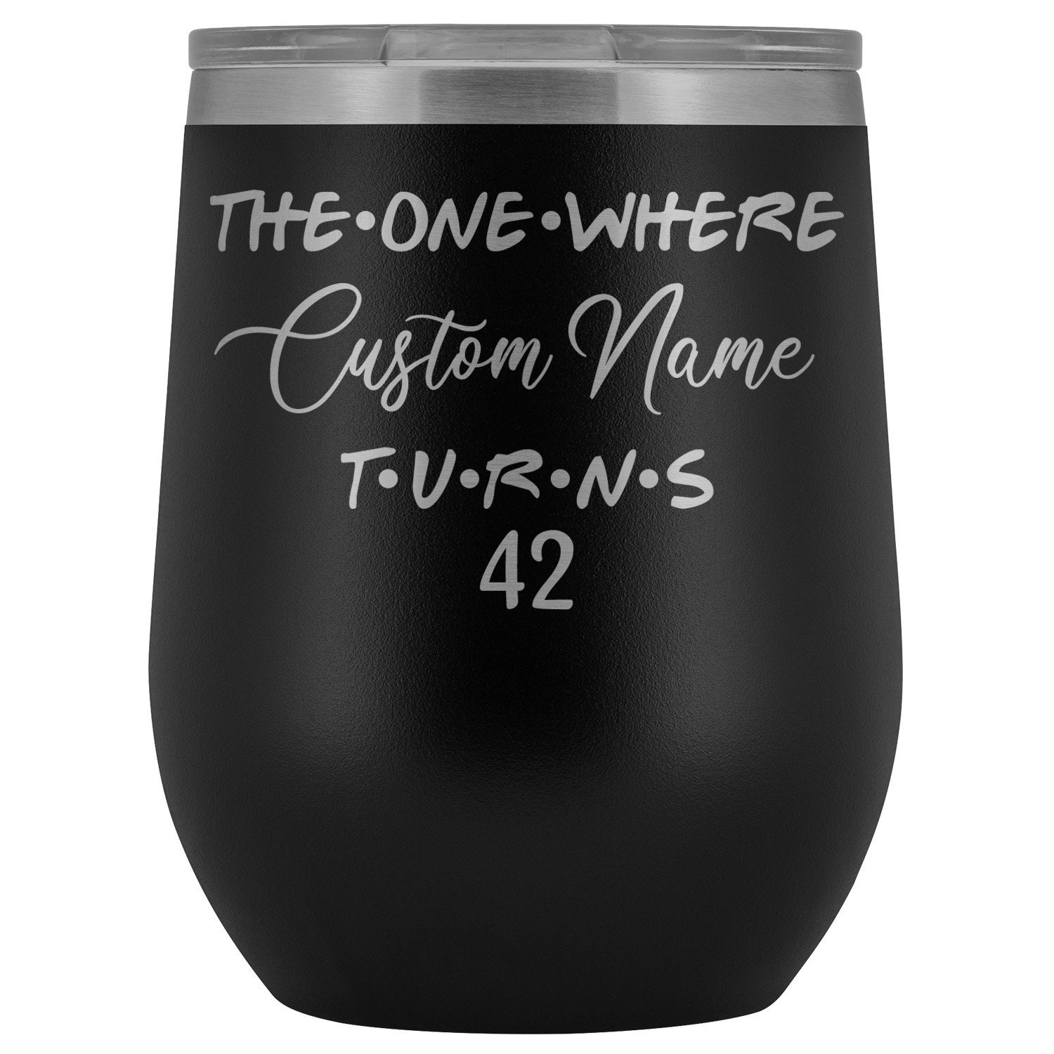 Personalized 42nd Birthday Wine Tumbler, 42nd Birthday Party, 42nd ...