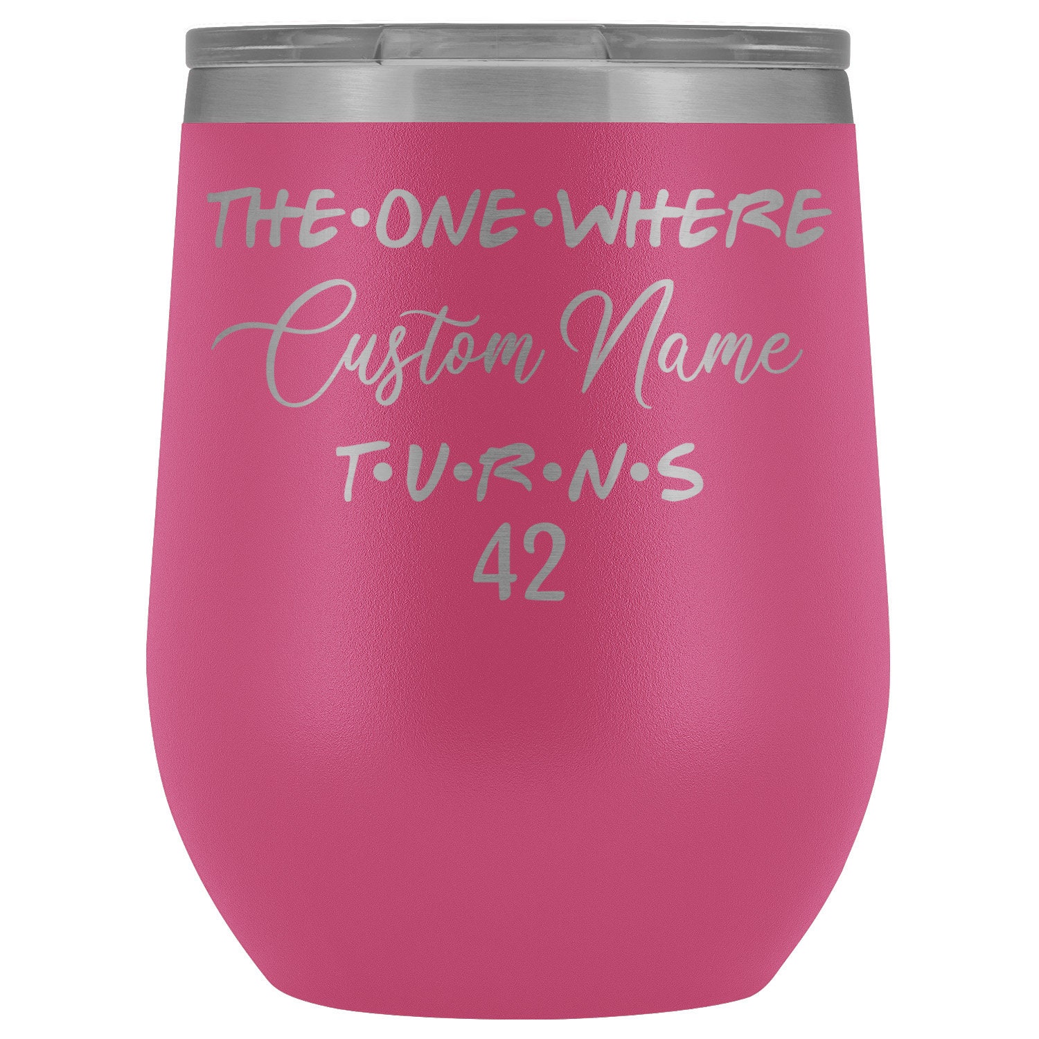 Personalized 42nd Birthday Wine Tumbler, 42nd Birthday Party, 42nd ...