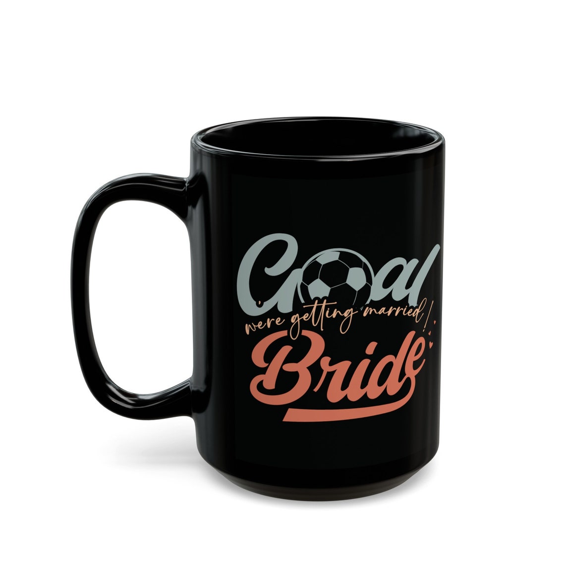 Bride & Groom Couple Soccer Player Matching Black Coffee Mug, Future ...