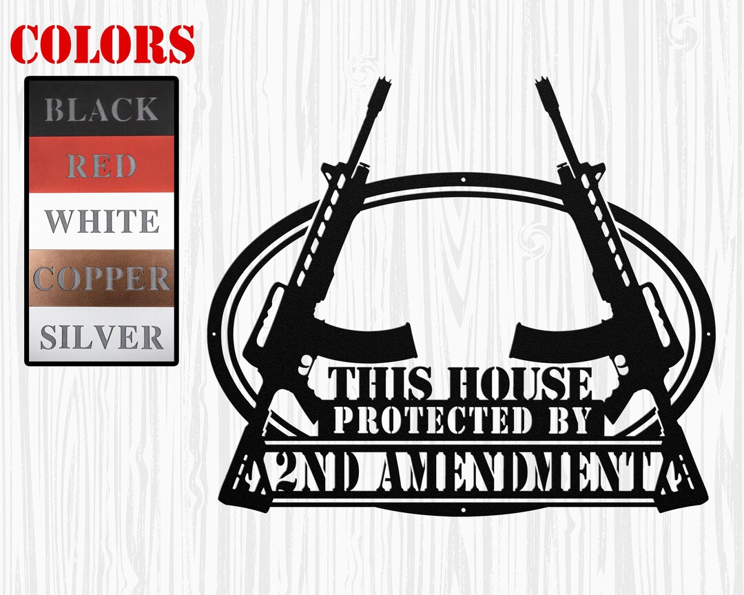 House Protected by the 2nd Amendment Metal Sign, Gun Rights Sign ...