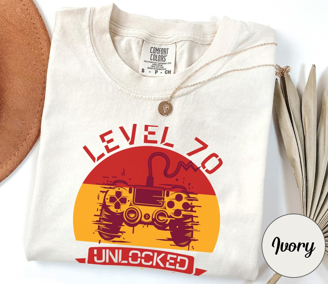Personalized Level 70 Unlocked Comfort Colors T-shirt, Custom Gamer ...