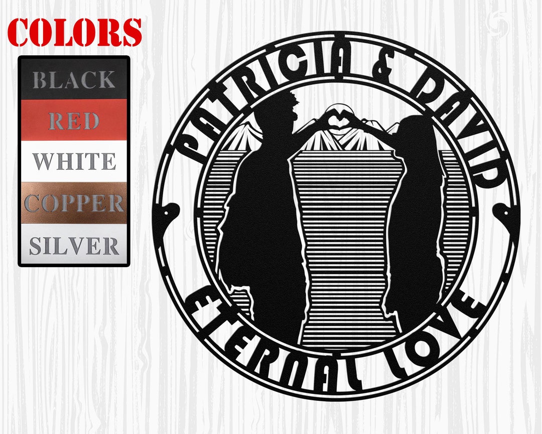 Custom Couple Metal Sign, Personalized Couple’s Name Eternal Love Metal ...