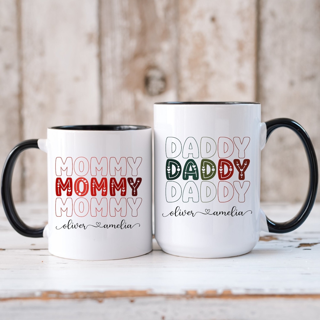 Mommy Daddy Valentine's Day Mugs Set, Mom Dad Mug Set, Gift for Parents ...
