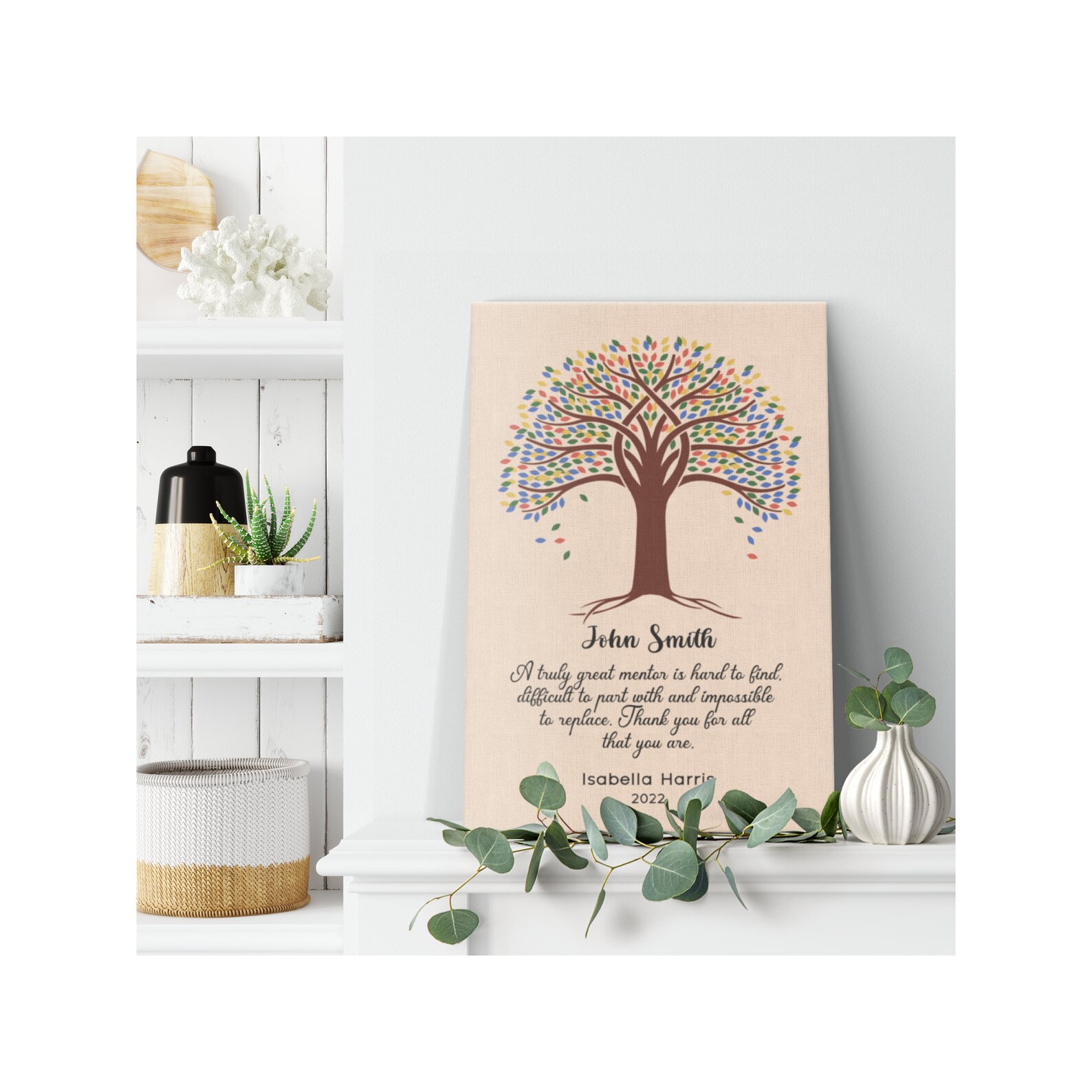 Personalized Mentor Tree of Life Appreciation Message Canvas | Etsy