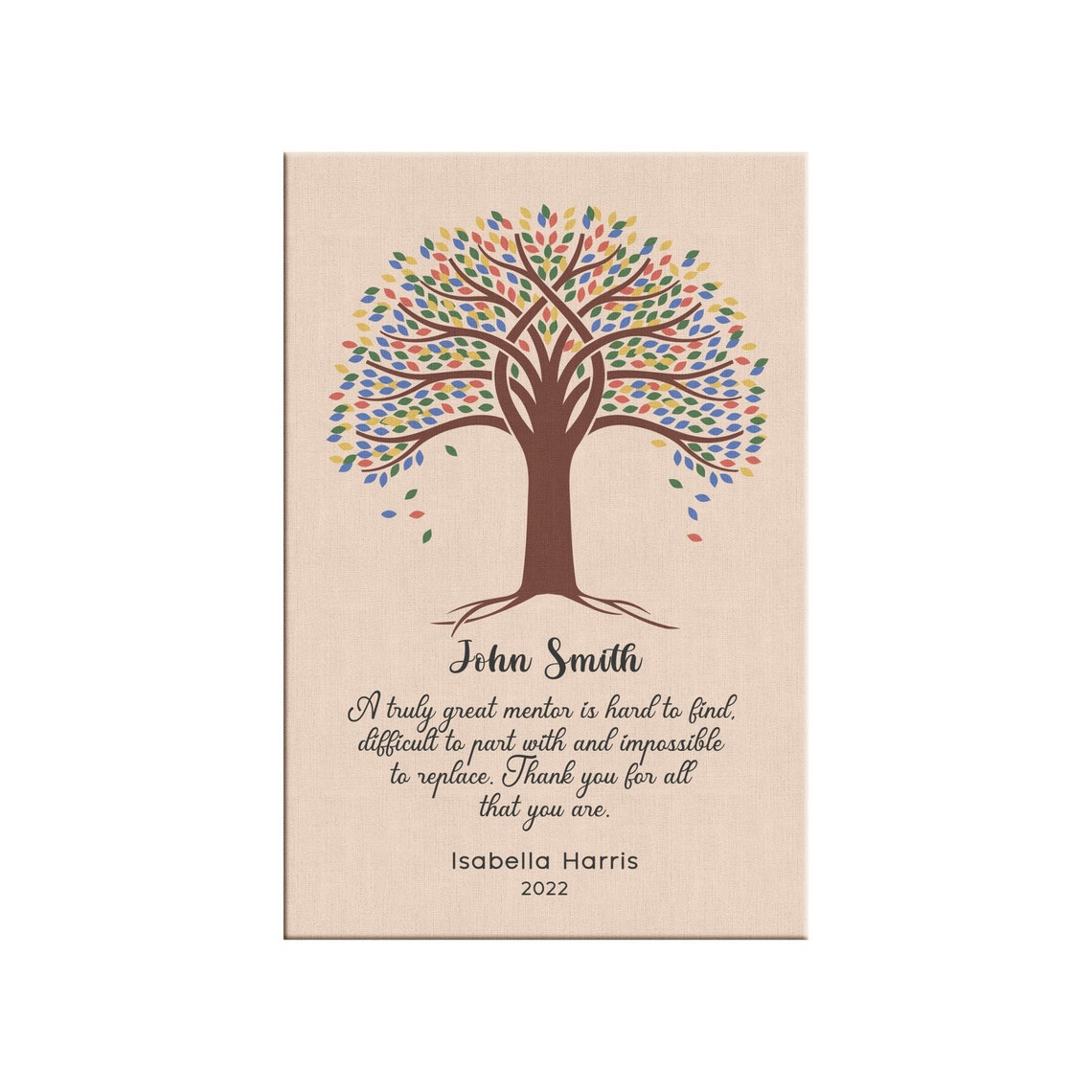 Personalized Mentor Tree of Life Appreciation Message Canvas | Etsy