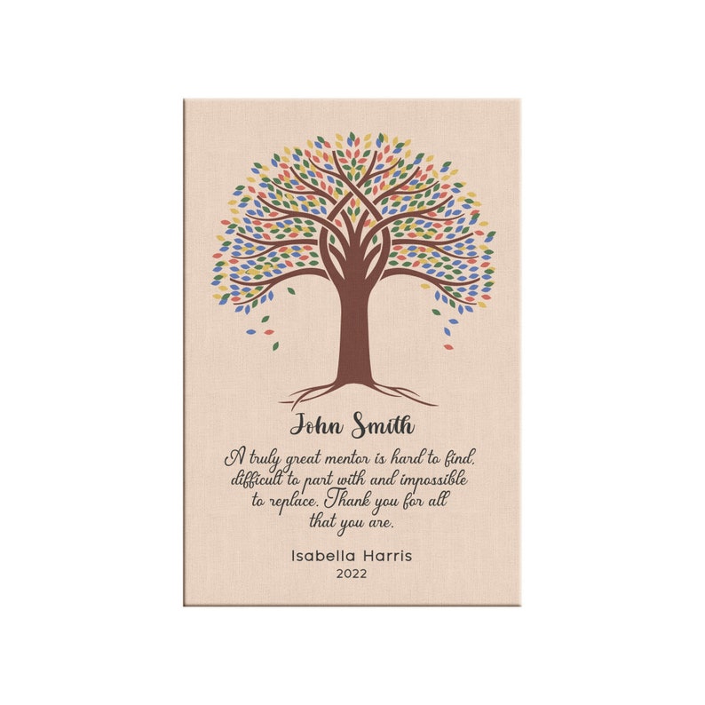 Personalized Mentor Tree of Life Appreciation Message Canvas | Etsy