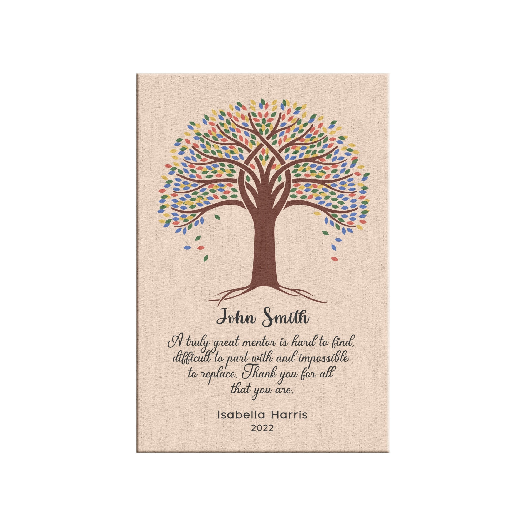 Personalized Mentor Tree of Life Appreciation Message Canvas | Etsy
