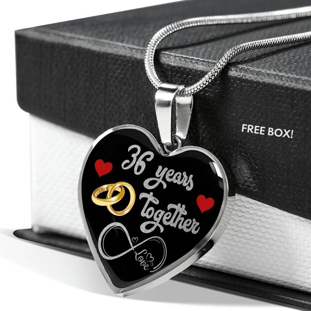 Personalized Custom Engraved Pendant Necklace, 36th Wedding Anniversary ...