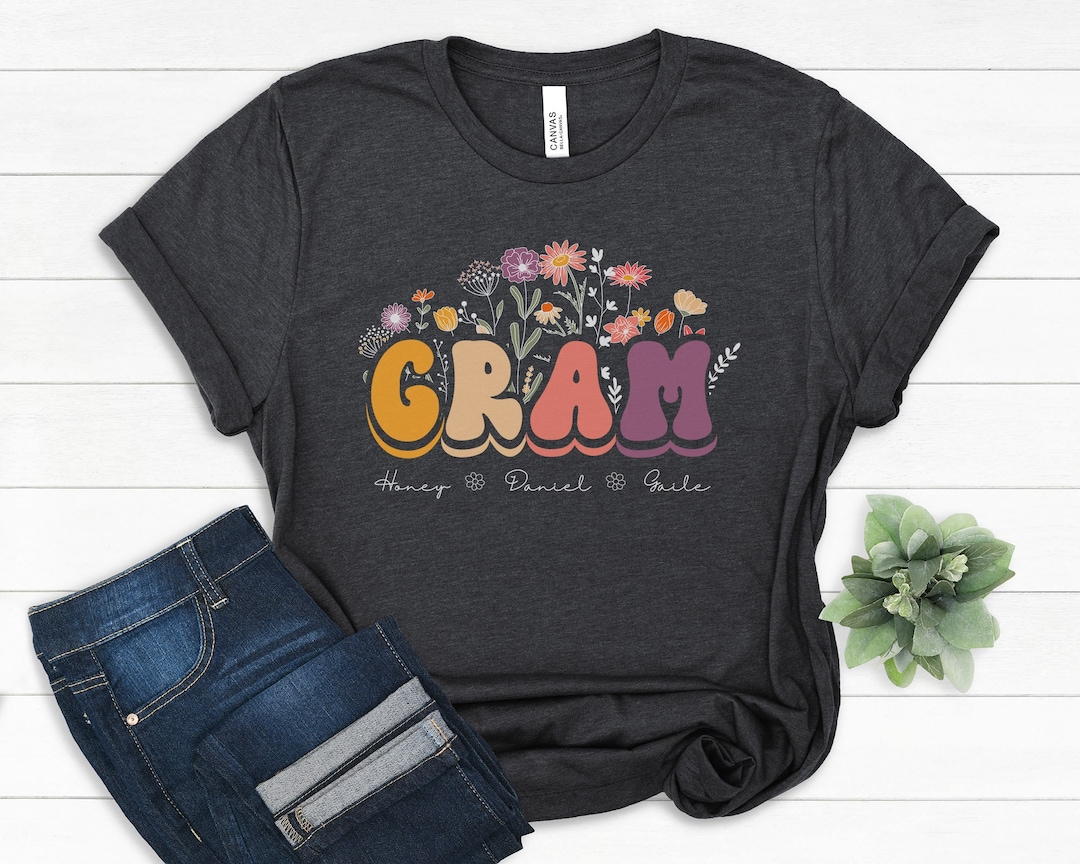 Custom Gram Floral Shirt, Personalized Mother's Day Tshirt, Gram With ...