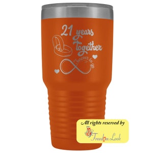 21st Wedding Anniversary Gift for Him and Her, 21st Anniversary Tumbler ...