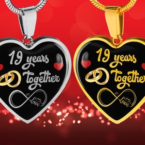 Personalized Custom Engraved Pendant Necklace, 19th Wedding Anniversary ...