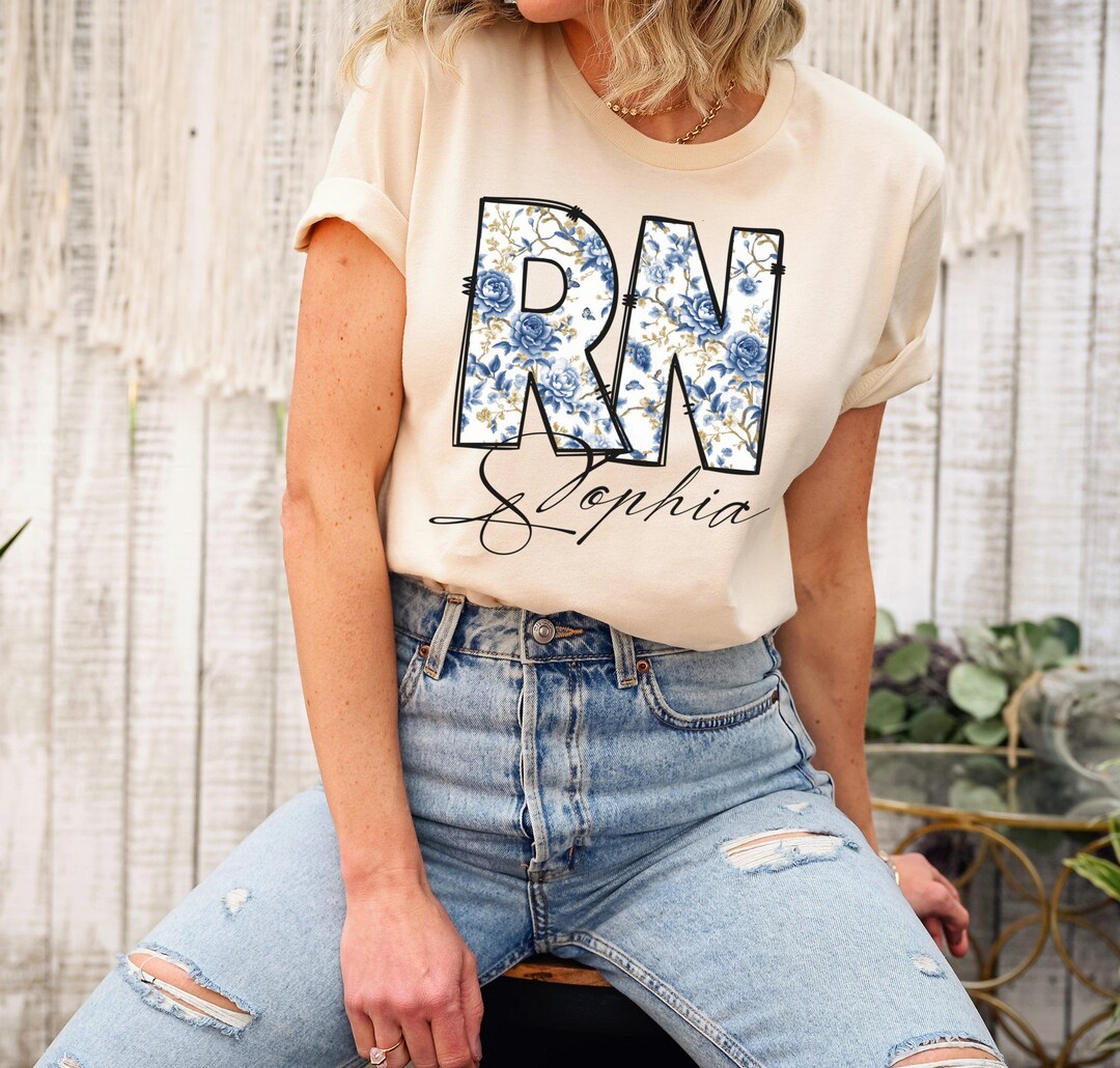 Custom RN Nurse Shirt With Name, Personalized Registered Nurse ...