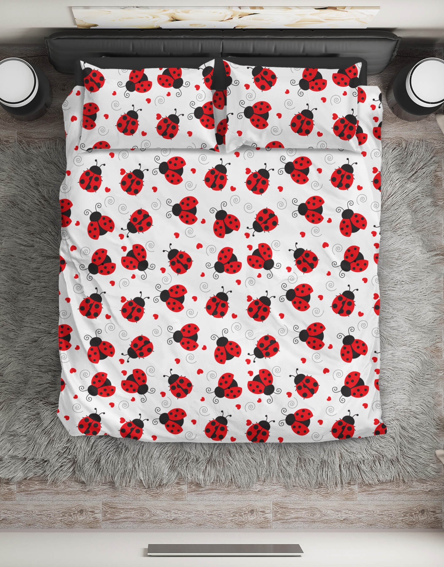 Ladybug Love Pattern Bedding Duvet Cover for Kids and Adults | Etsy