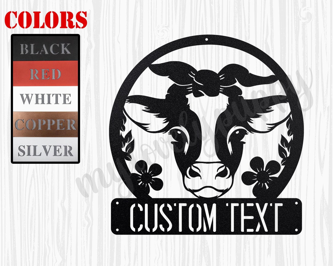 Cow Farmhouse Farming Sign Gift for Farmers, Dad Gift Custom Cow Wall ...