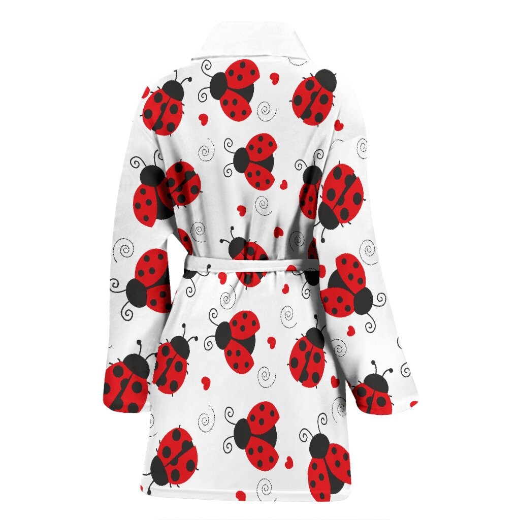 Ladybug Love Women Bath Robe, Unique Ladybug Lover Bathrobe, I Heart ...