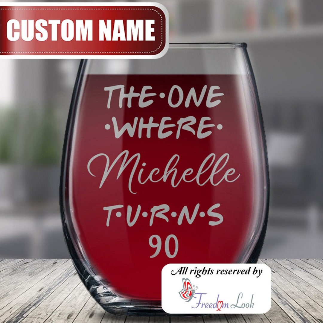 Personalized 90th Birthday Glass Gift for Women and Men, Happy 90 ...