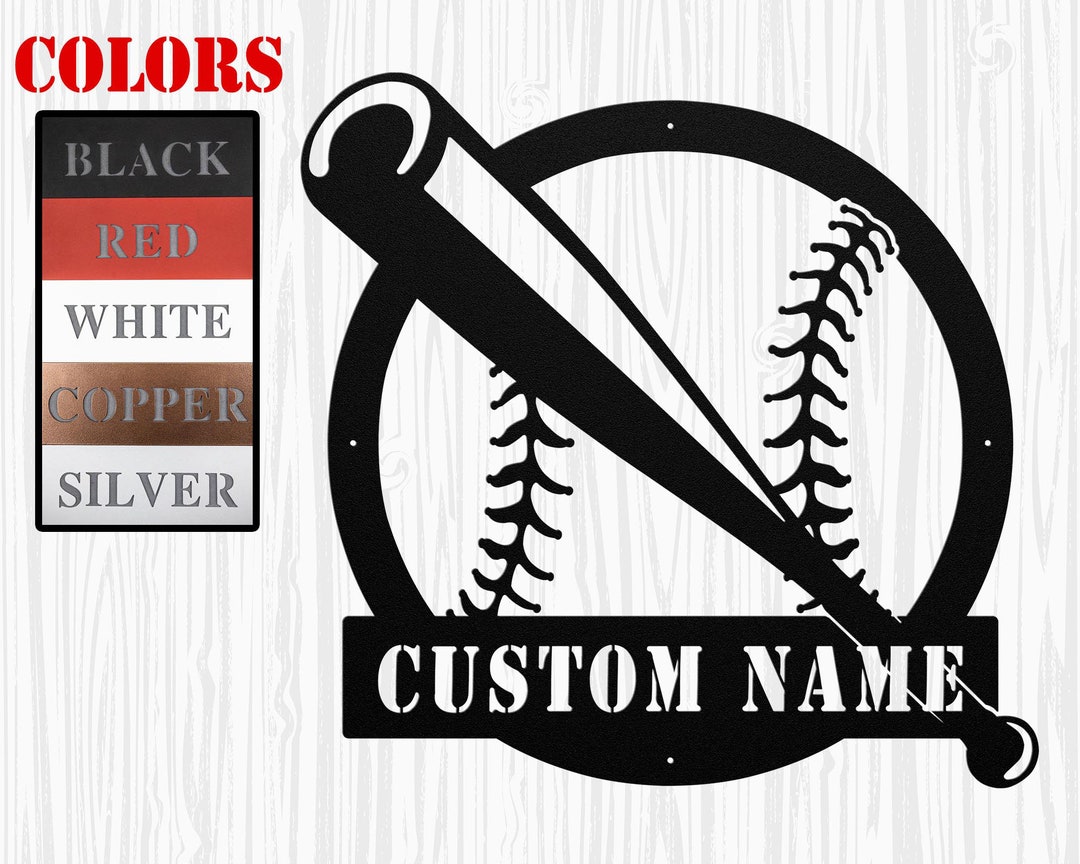 Baseball Metal Sign, Wall Art Decoration Custom US Baseball ...