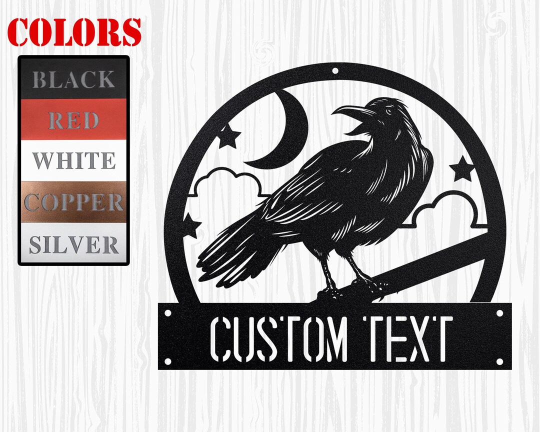 Raven Birdwatch Customized Sign Gift for Him, Raven Name Sign Gift for ...