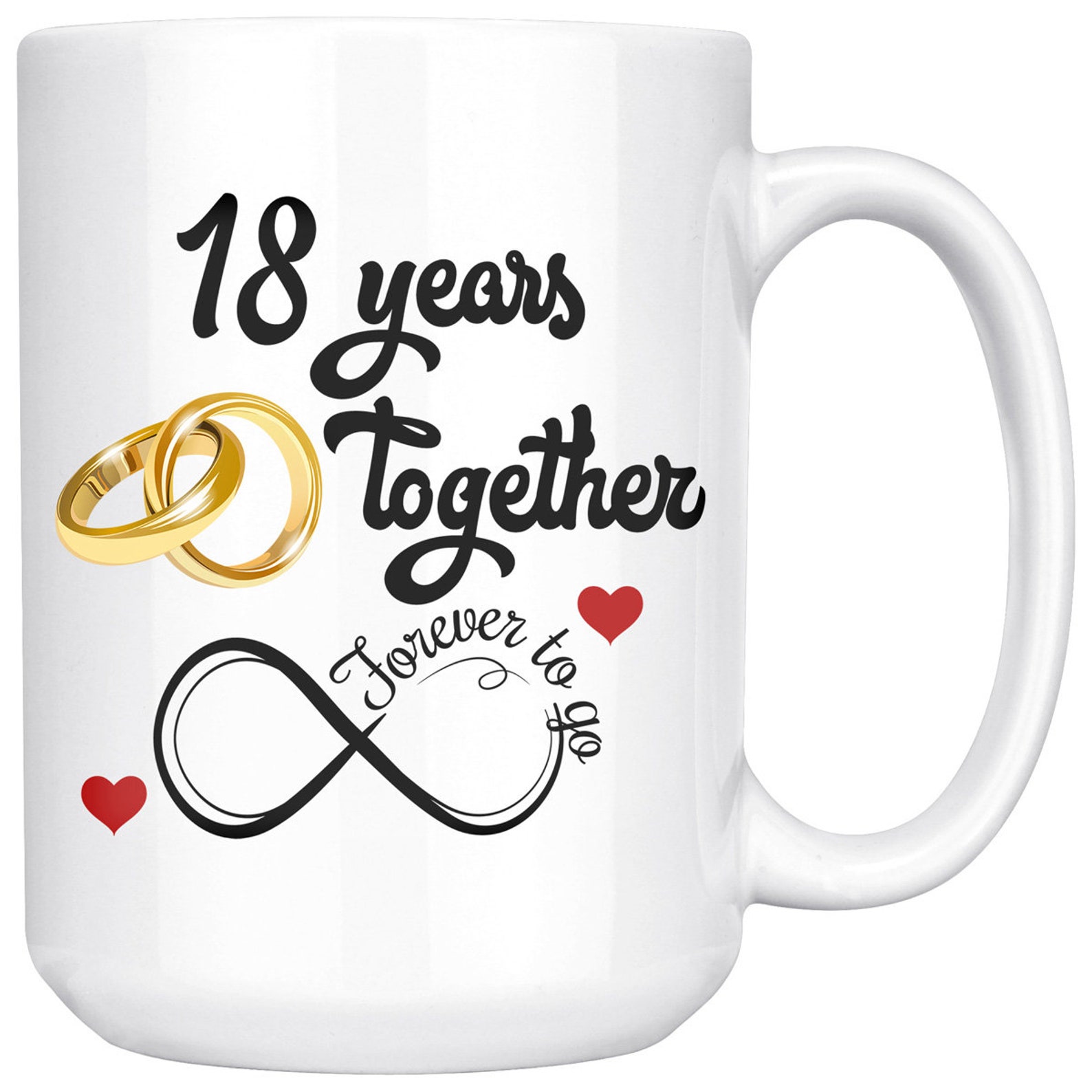 18th Wedding Anniversary Gift for Him and Her, 18th Anniversary Mug for ...