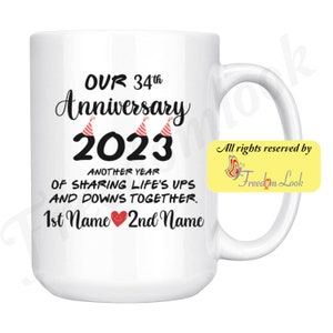 Personalized 34th Wedding Anniversary Gift for Him and Her, Thirty ...