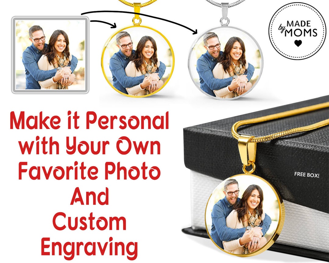 Personalized Custom Engraved Photo Pendant Necklace, Custom Photo ...