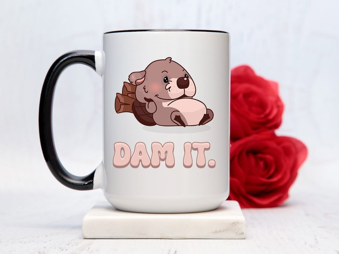 Beaver Dam Colored Coffee Mug, Funny Beavers Tea Cup, Cute Animal Gifts ...