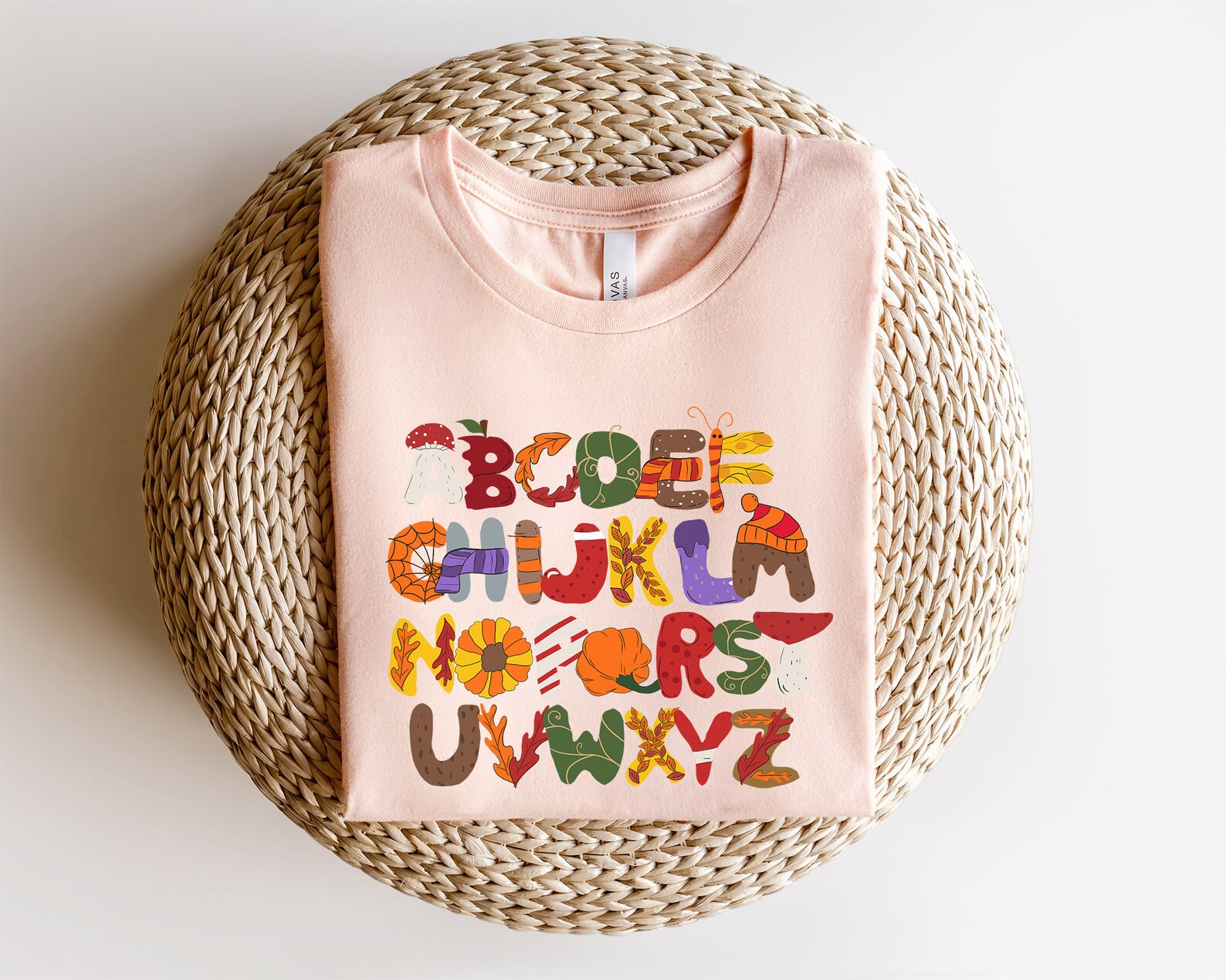 Alphabet Shirt, Kindergarten Teacher Shirt, Autumn Fall Alphabet Gift ...