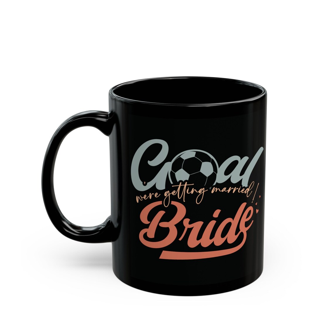 Bride & Groom Couple Soccer Player Matching Black Coffee Mug, Future ...