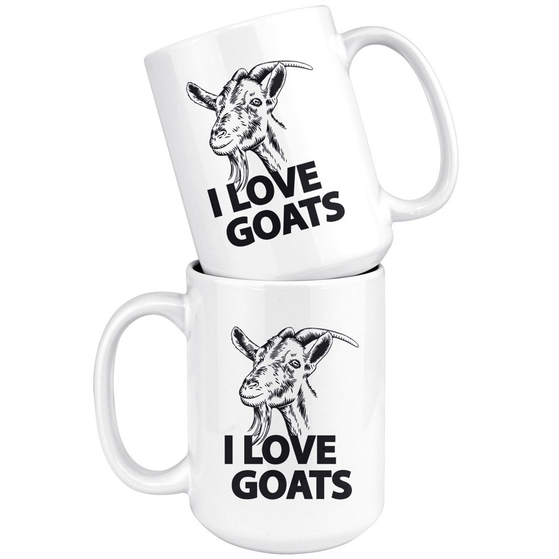 I Love Goats Mug, Goat Head Coffee Cup, Unique Goat Farmer Gift Ideas ...